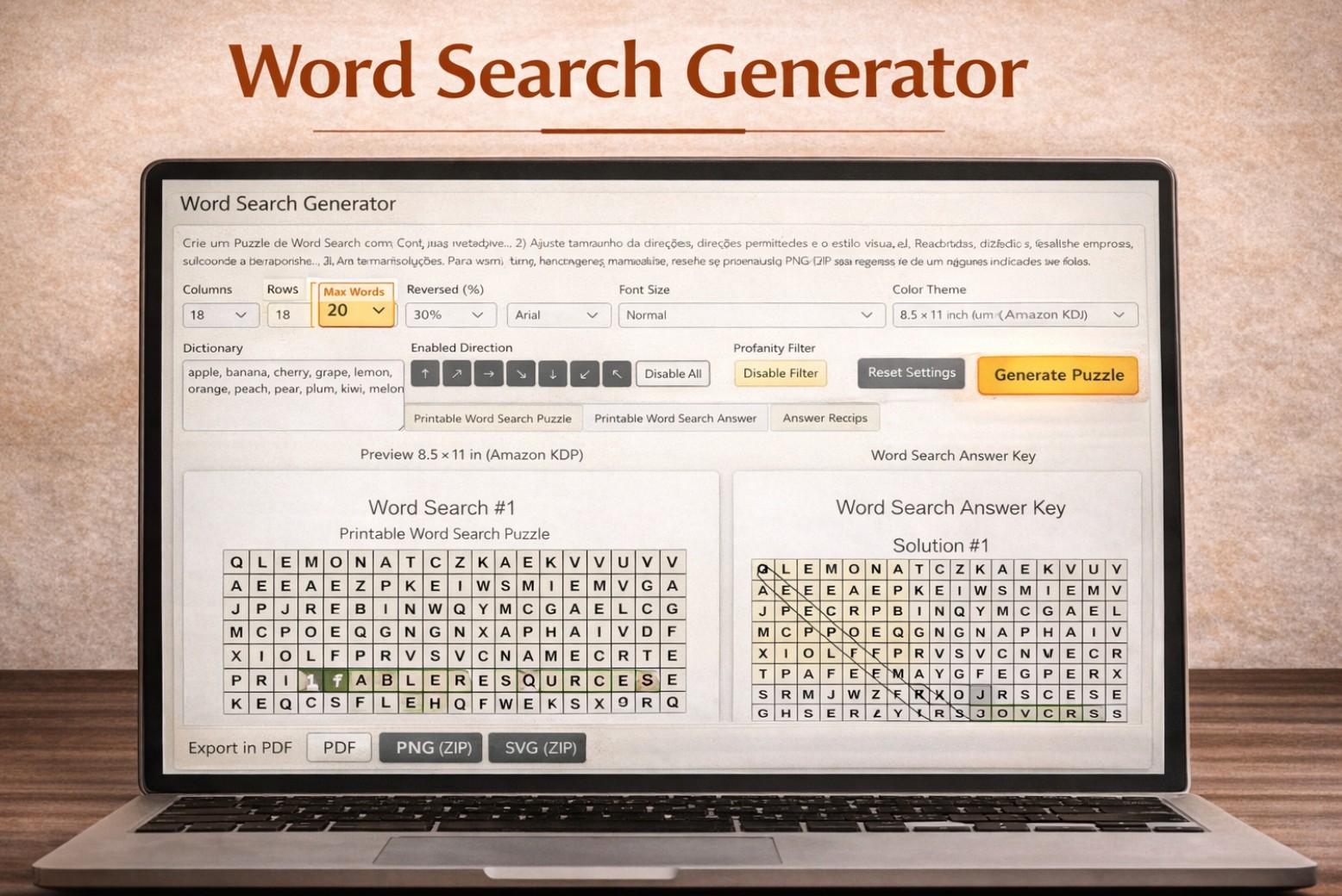 Free Word Search Generator – Create Unlimited Custom Puzzles with Your ...