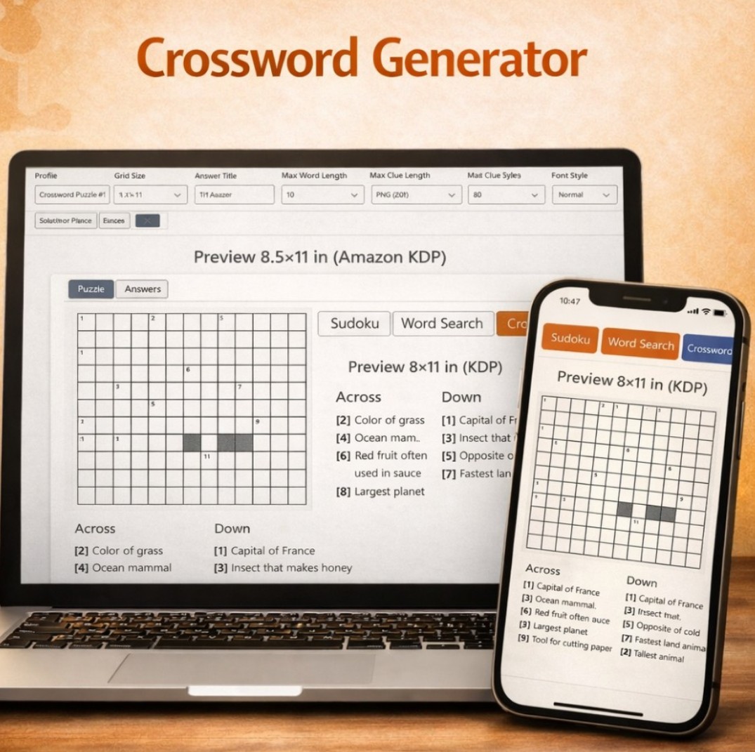 AI Crossword Generator – Create Themed Crossword Puzzles with Clues