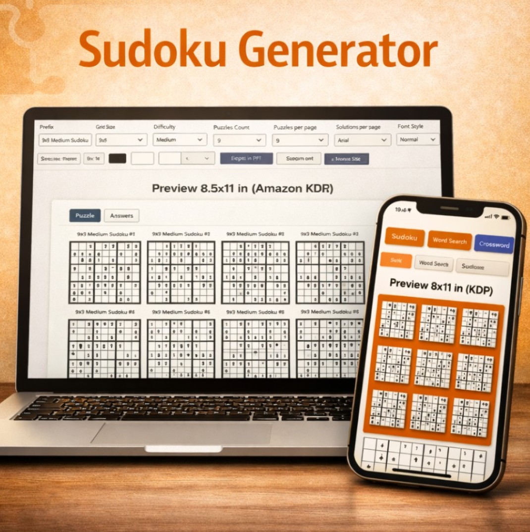 Sudoku Generator 4x4 Easy – Printable 4x4 Sudoku Maker for Kids & Beginners