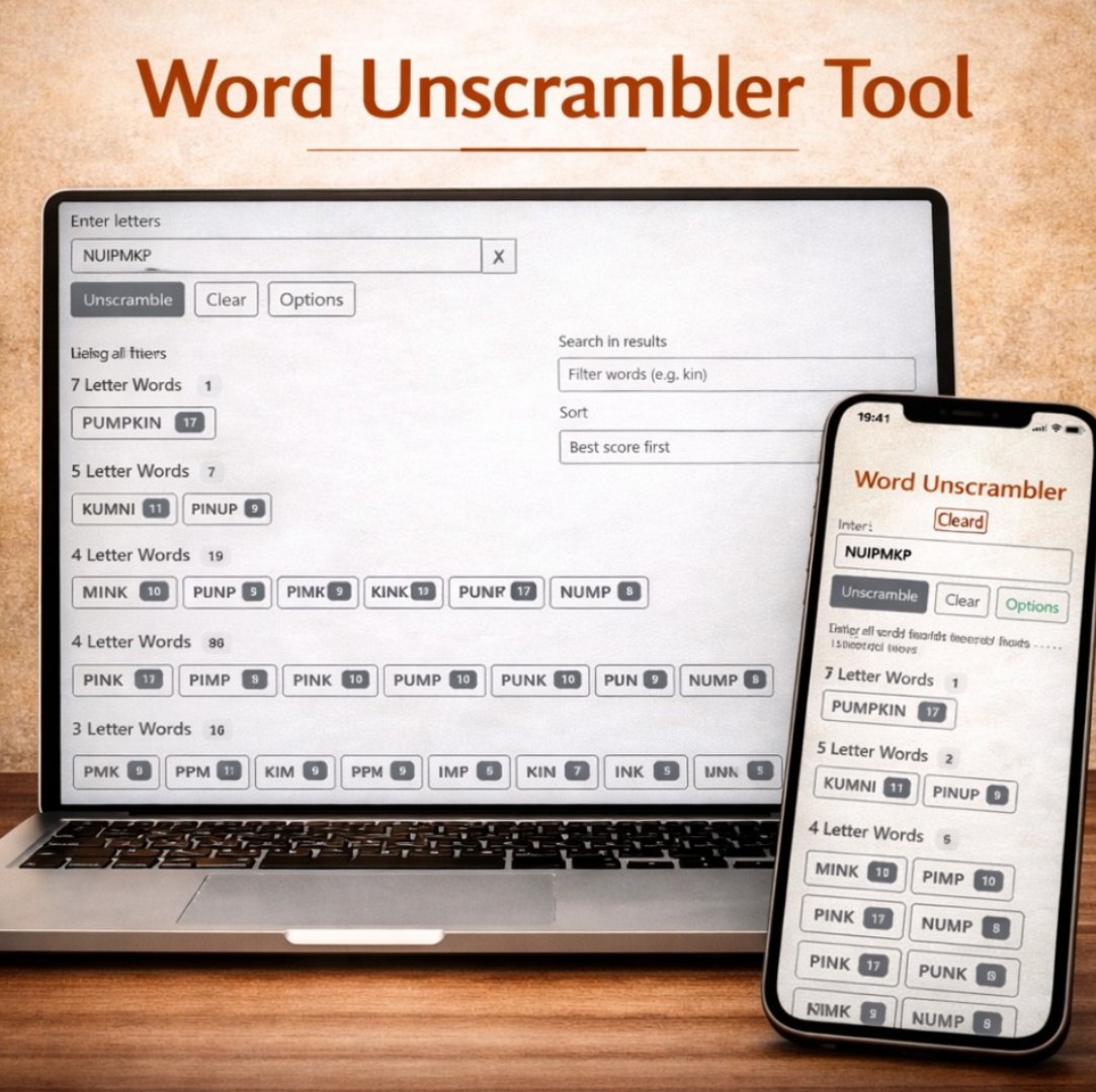 Word Unscrambler for Anagrams, Scrambled Letters, Word Games and ...